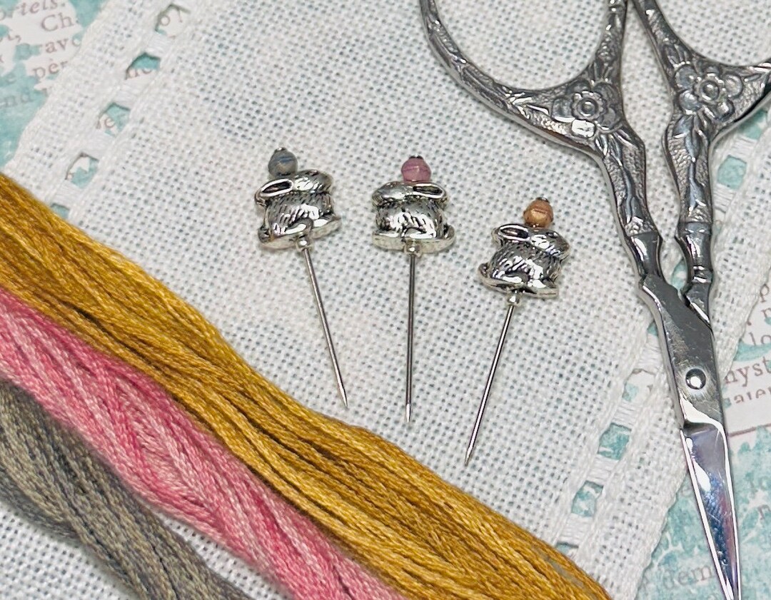 Bunny Rabbit Trio Spring Marking Pin Set Counting Pins Charcoal Gray ...