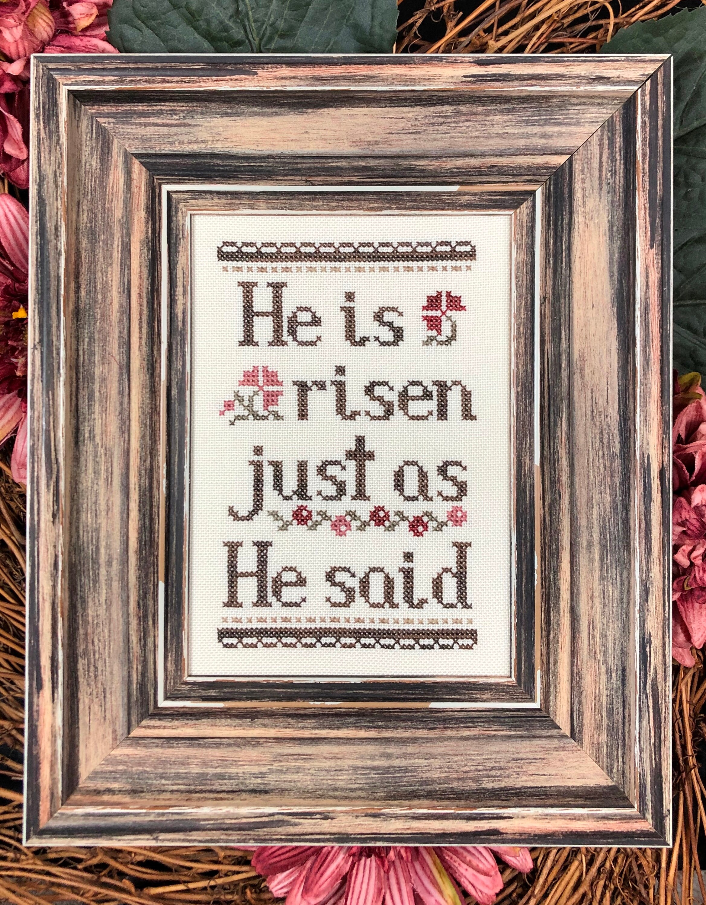 He is Risen Matthew 28:6 Bible Christian Cross Stitch Pattern My Big ...