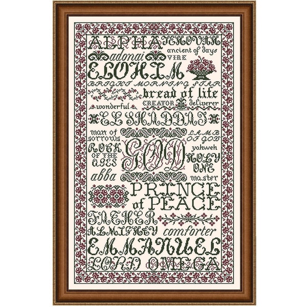 Names of God Cross Stitch - Etsy