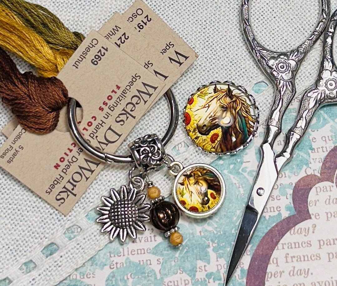Sunflower Horse Beautiful Gift Thread Keep, Needle Minder Needlework ...