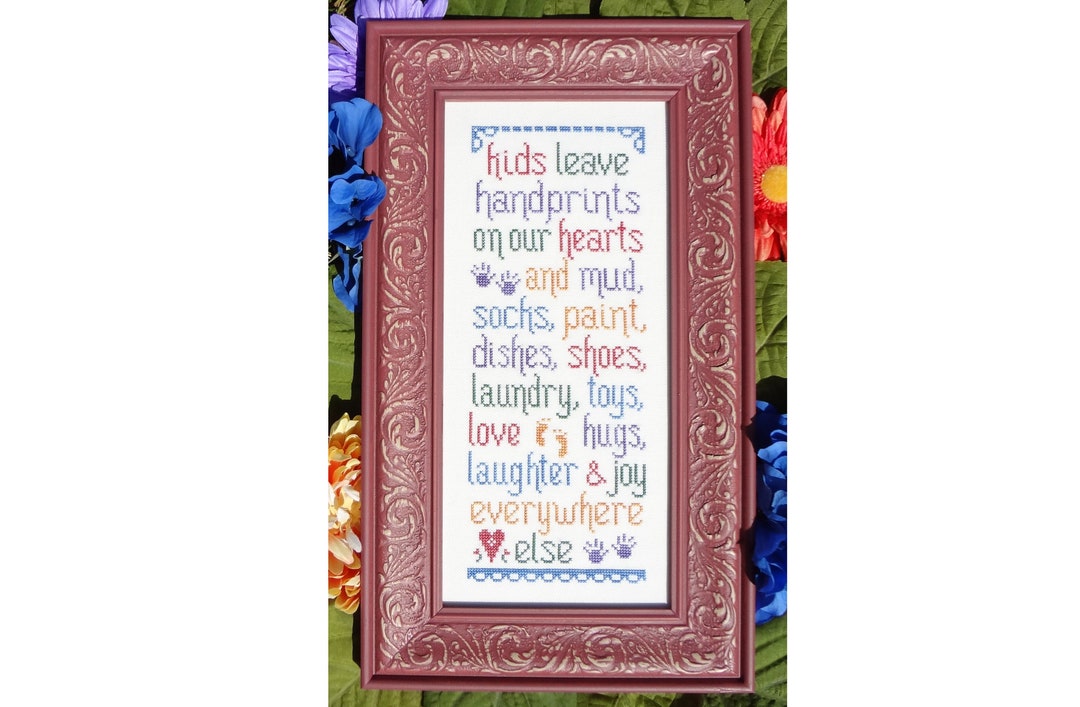 Kids Leave Handprints Cute Cross Stitch Pattern My Big Toe Designs ...
