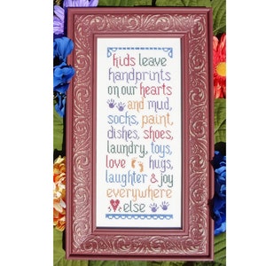 Kids Leave Handprints Cute Cross Stitch Pattern My Big Toe Designs ...