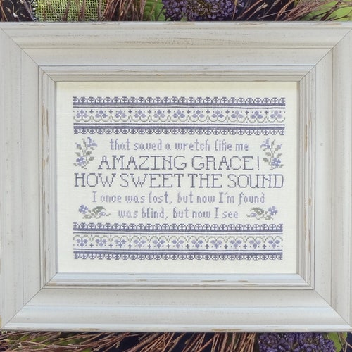 Amazing Grace Embroidery Pattern Christian Hymn Home Decor - Etsy