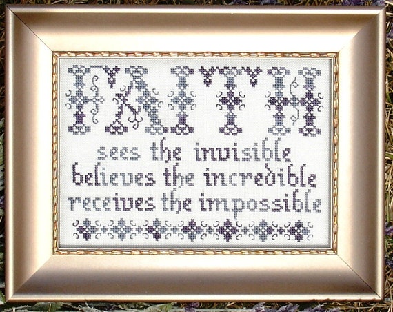 Faith Inspirational Cross Stitch Pattern My Big Toe Designs - Etsy
