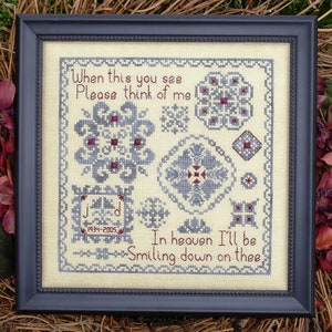 Remember Me ~ Memorial Cross Stitch Pattern ~ My Big Toe Designs ~ PDF ...