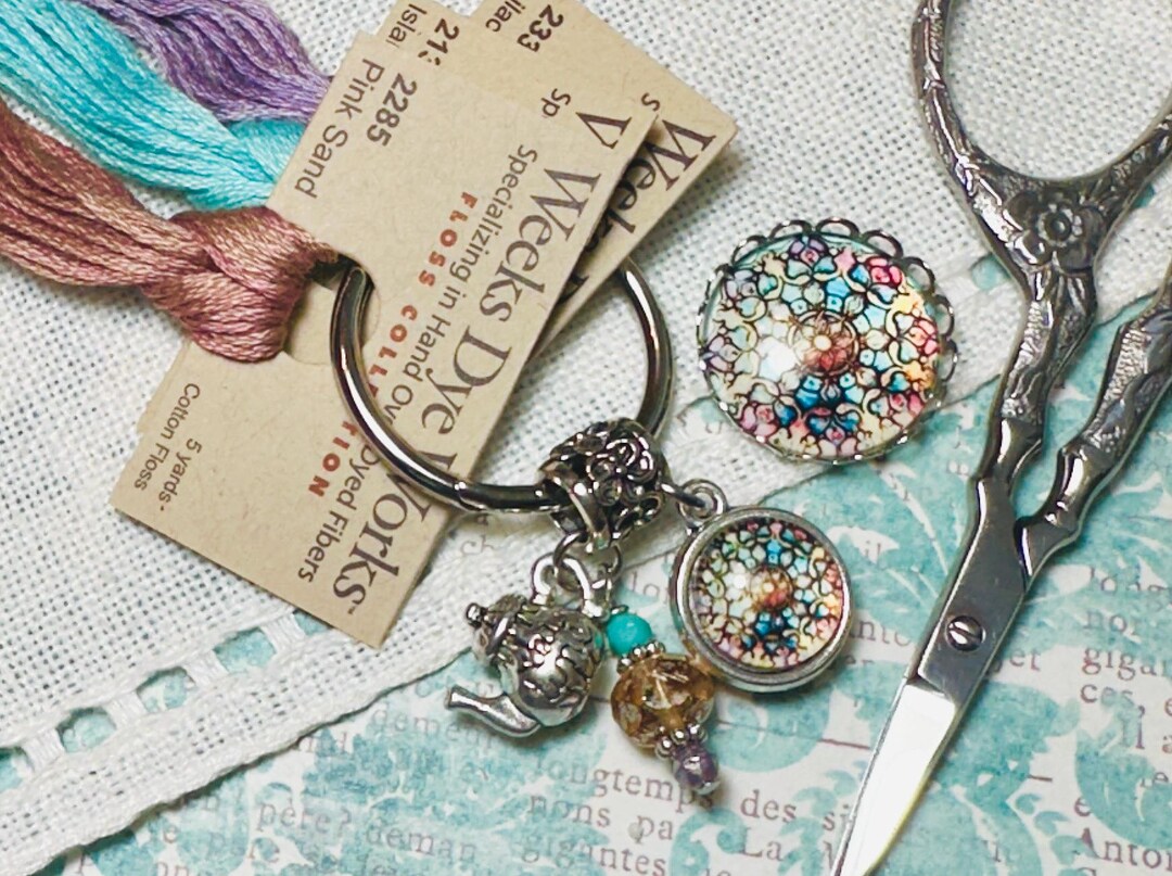 Flower ~ Thread Keep & Needle Minder Set ~ Lavender, Blue, Sand ...