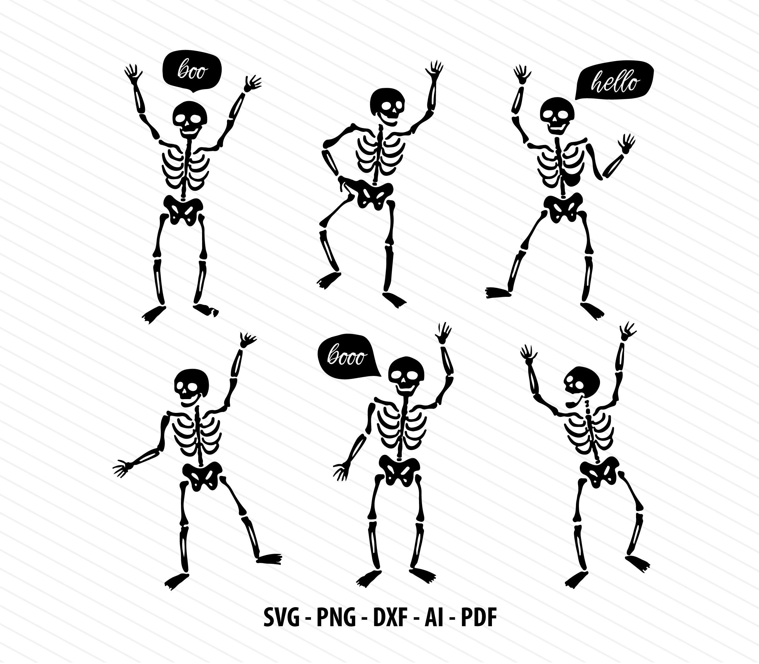 Skeleton SVG funny skeleton SVG bones bundle halloween | Etsy