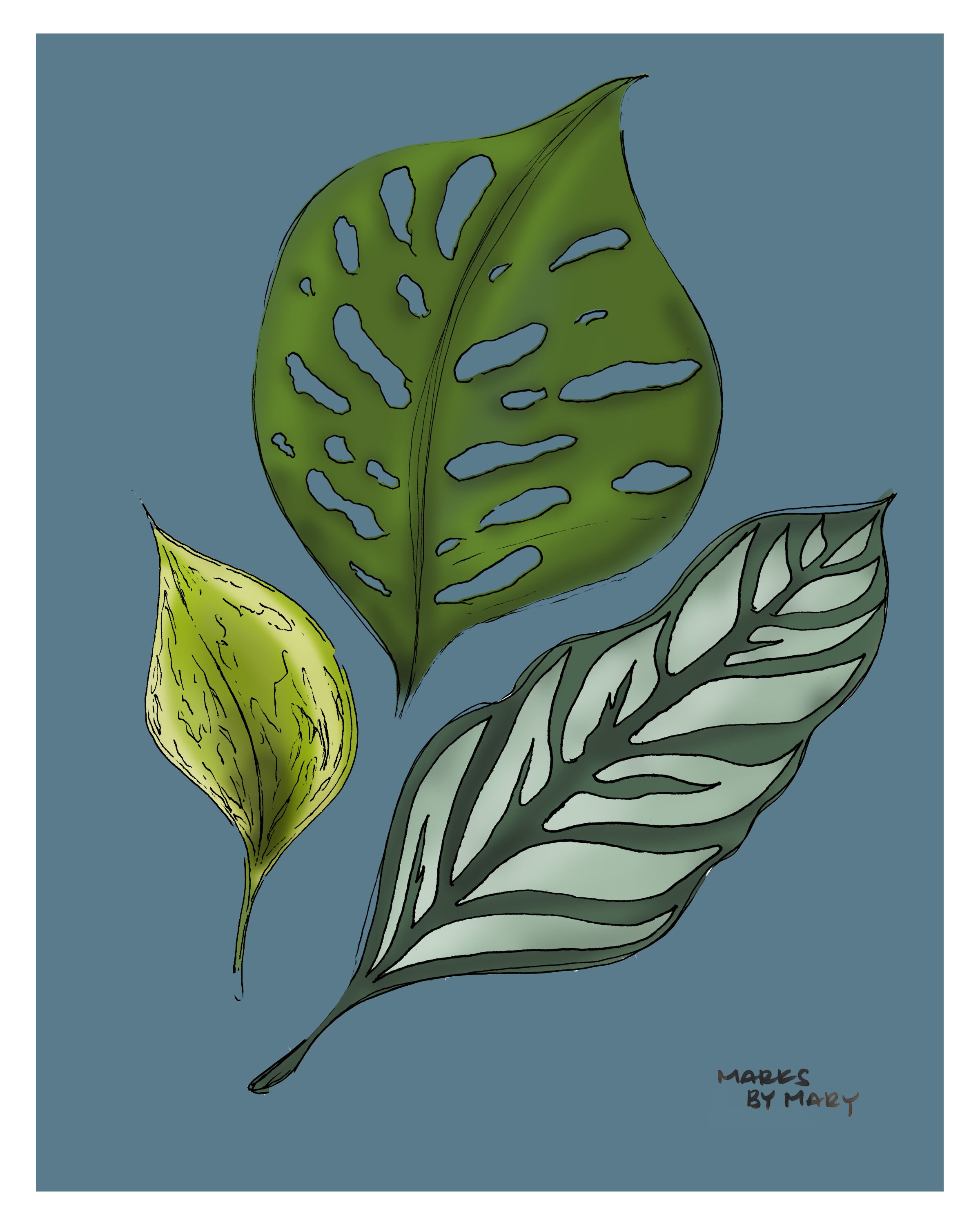 Impression de feuille de plante | Etsy