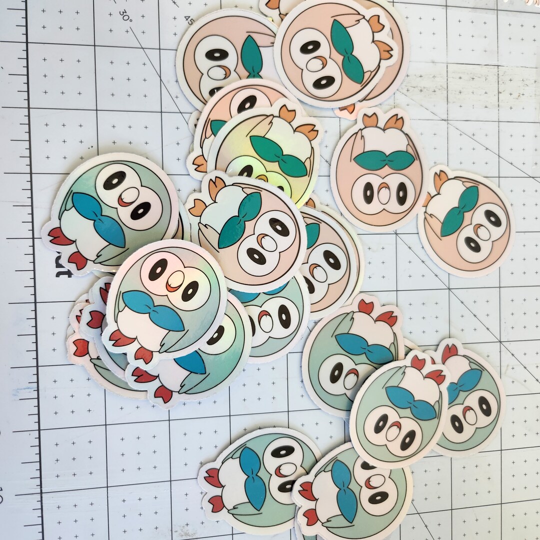 Holo Rowlett Pokemon Sticker - Etsy