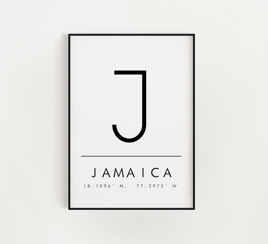 Jamaica Typography Print: Minimalist Wall Art - Etsy