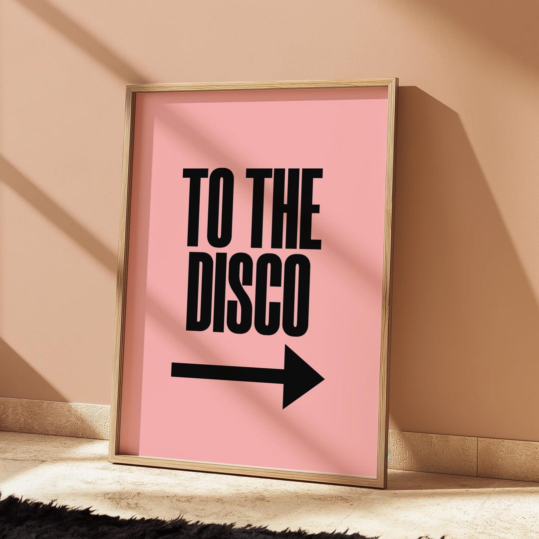 To the Disco Pink Poster Print: Quirky Home Decor - Etsy