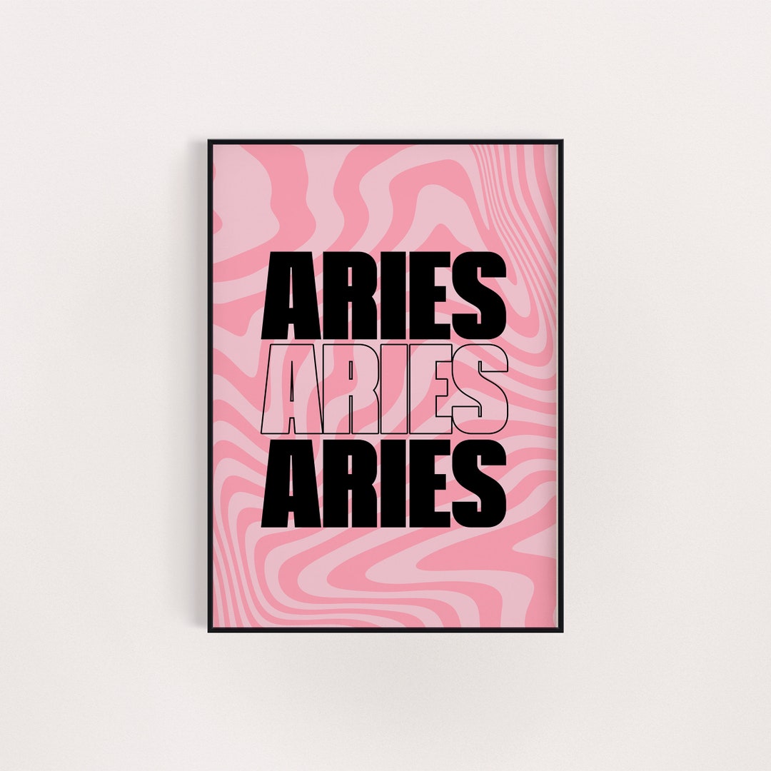 Aries Star Sign Zodiac Poster Print, Birthday Gift for Her, A5 8x10 A4 ...