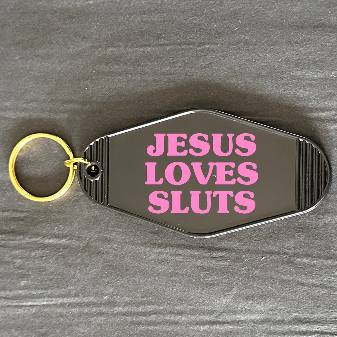 Jesus Loves Sluts Motel Inspired Key Ring Keychain Black Etsy