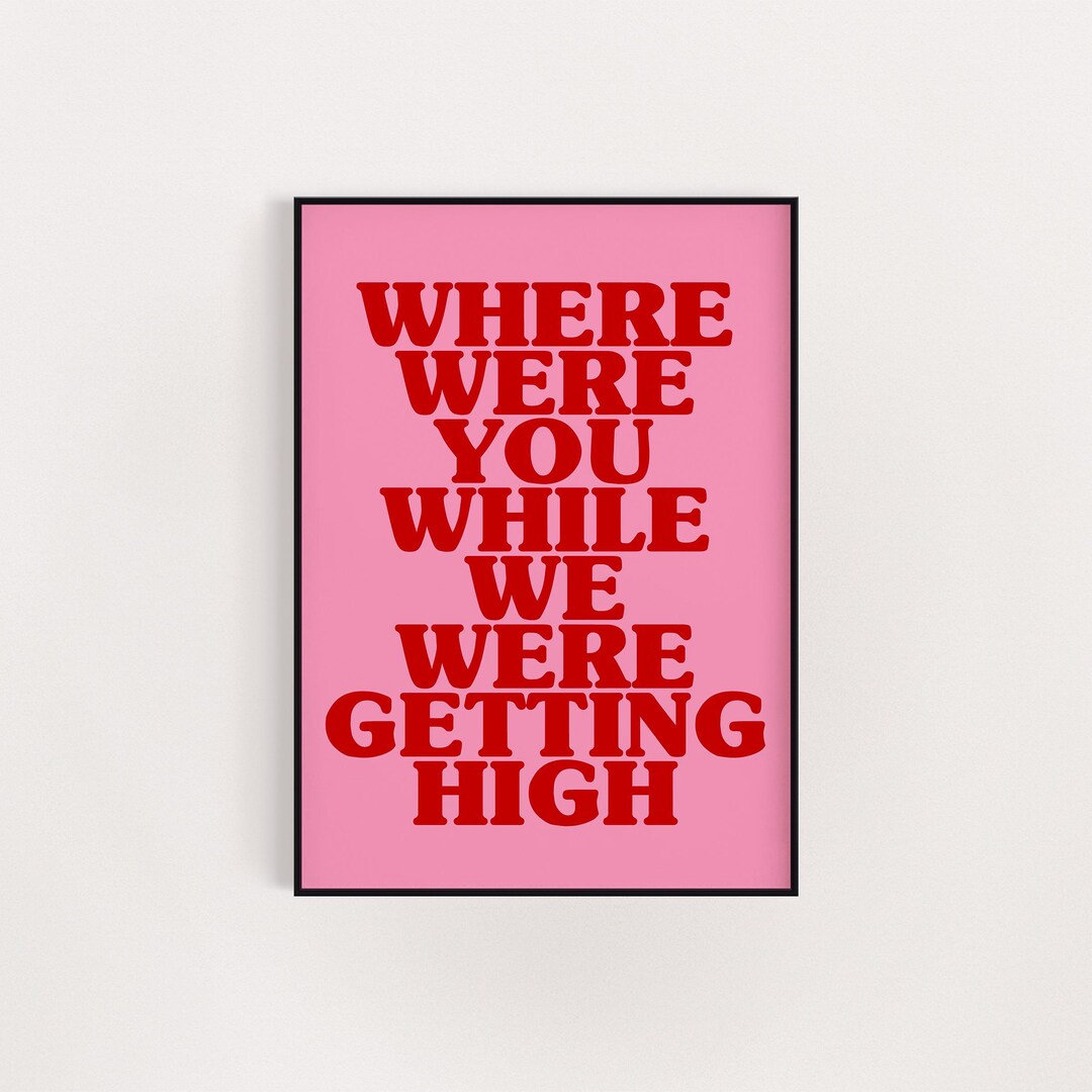 Groovy Music Lyric Poster Print: Champagne Supernova Pink Retro Wall ...