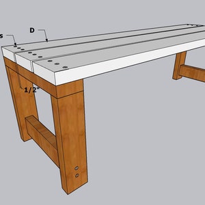 Wood Bench Plan / Pool Bench Plan / Patio Bench / Garden Bench / Porch ...