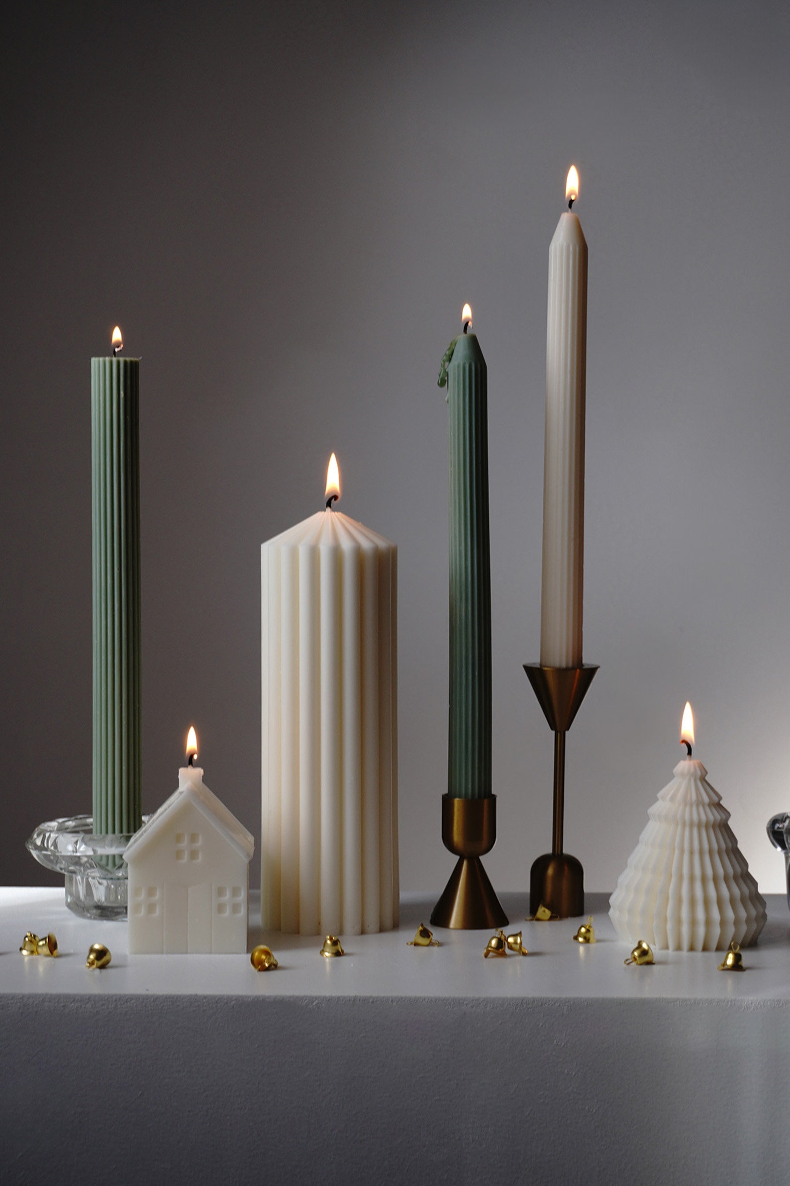 Ribbed Taper Candle Table Taper Candle Dinner Candle Decorative Candle ...