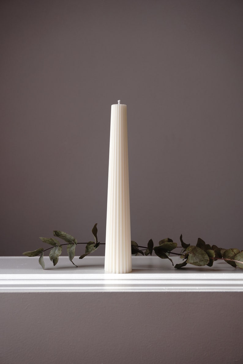 Column Candle Greek Candle Taper Candle Pillar Candle Ribbed Candle ...