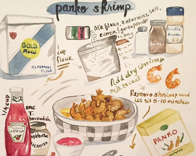 Custom Recipe Art Drawing Kitchen Decor Painting Kitchen Wall Art ...