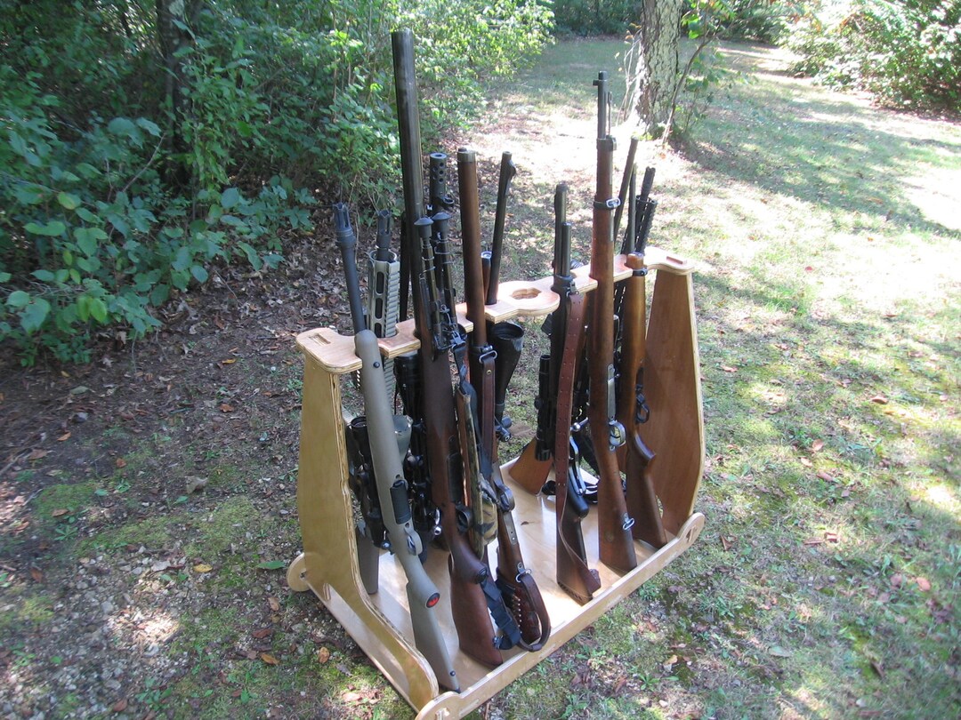 12 Gun Portable Wooden Rifle Stand - Etsy