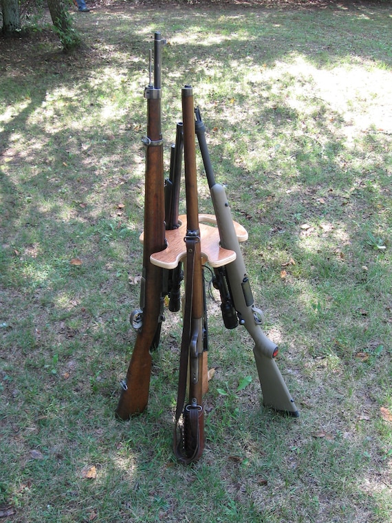 4 Gun Portable Wooden Rifle Stand The Fang | Etsy