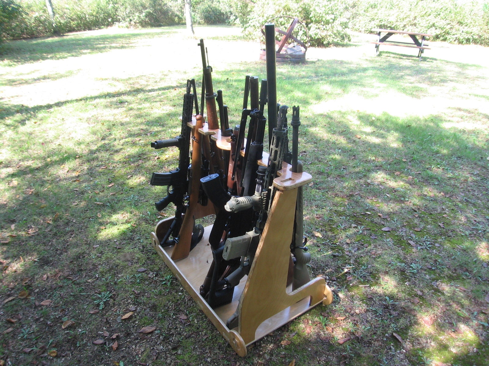 12 Gun Portable Wooden Rifle Stand - Etsy