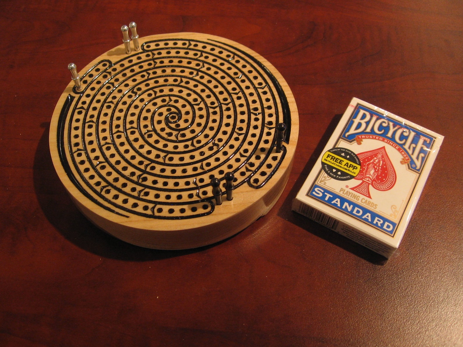 Spiral Cribbage Board With Card and Peg Storage - Etsy