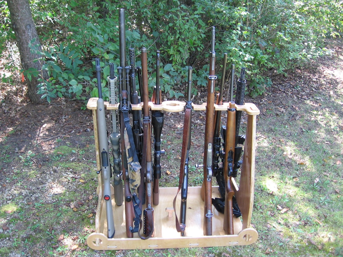 12 Gun Portable Wooden Rifle Stand - Etsy