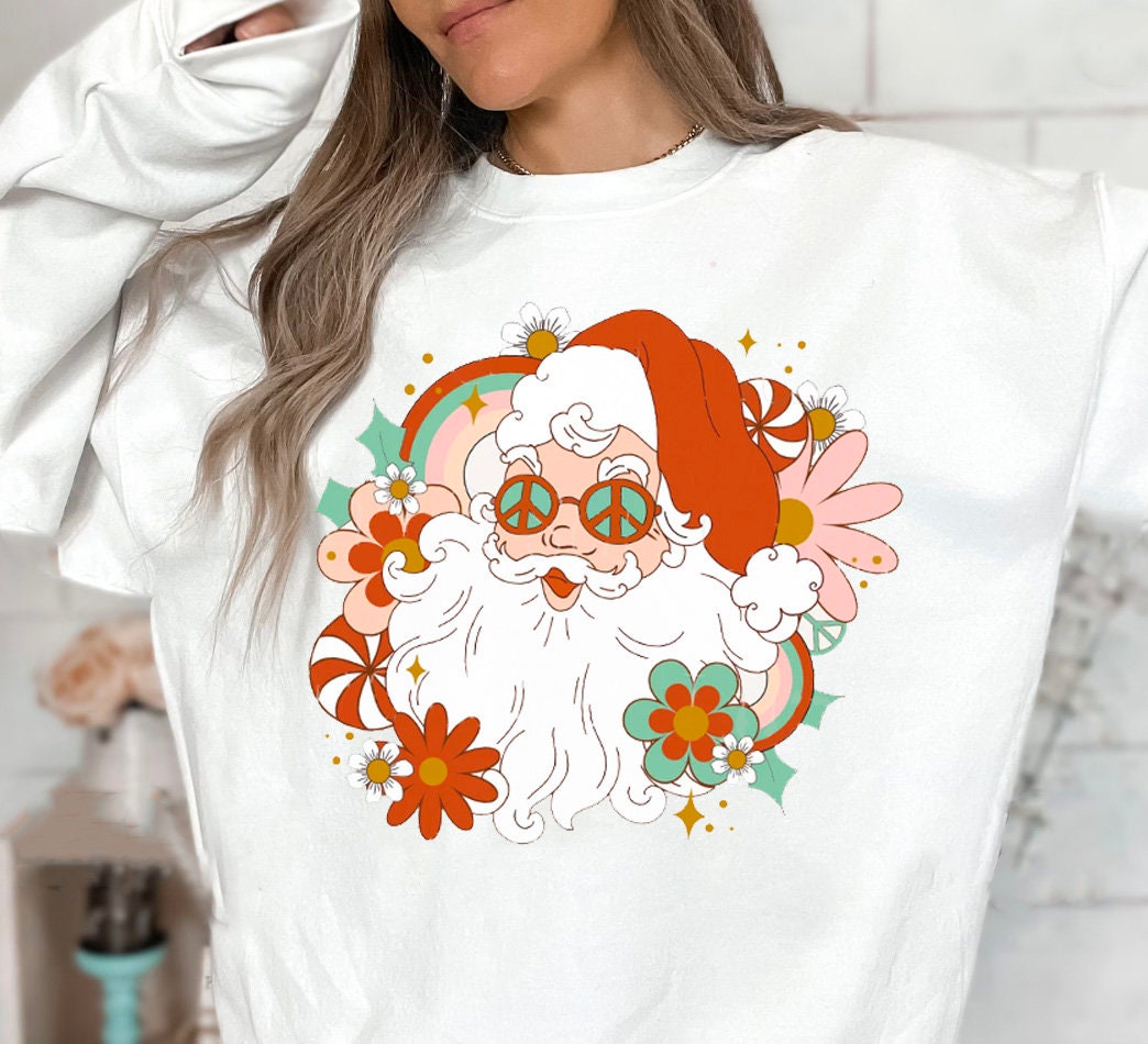 Santa Peace Sweater - Etsy