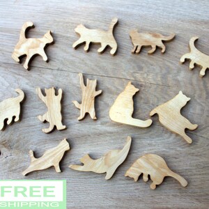 Wooden Cat Stack Wooden Cat Pile Game 12 Pieces in a Set - Etsy