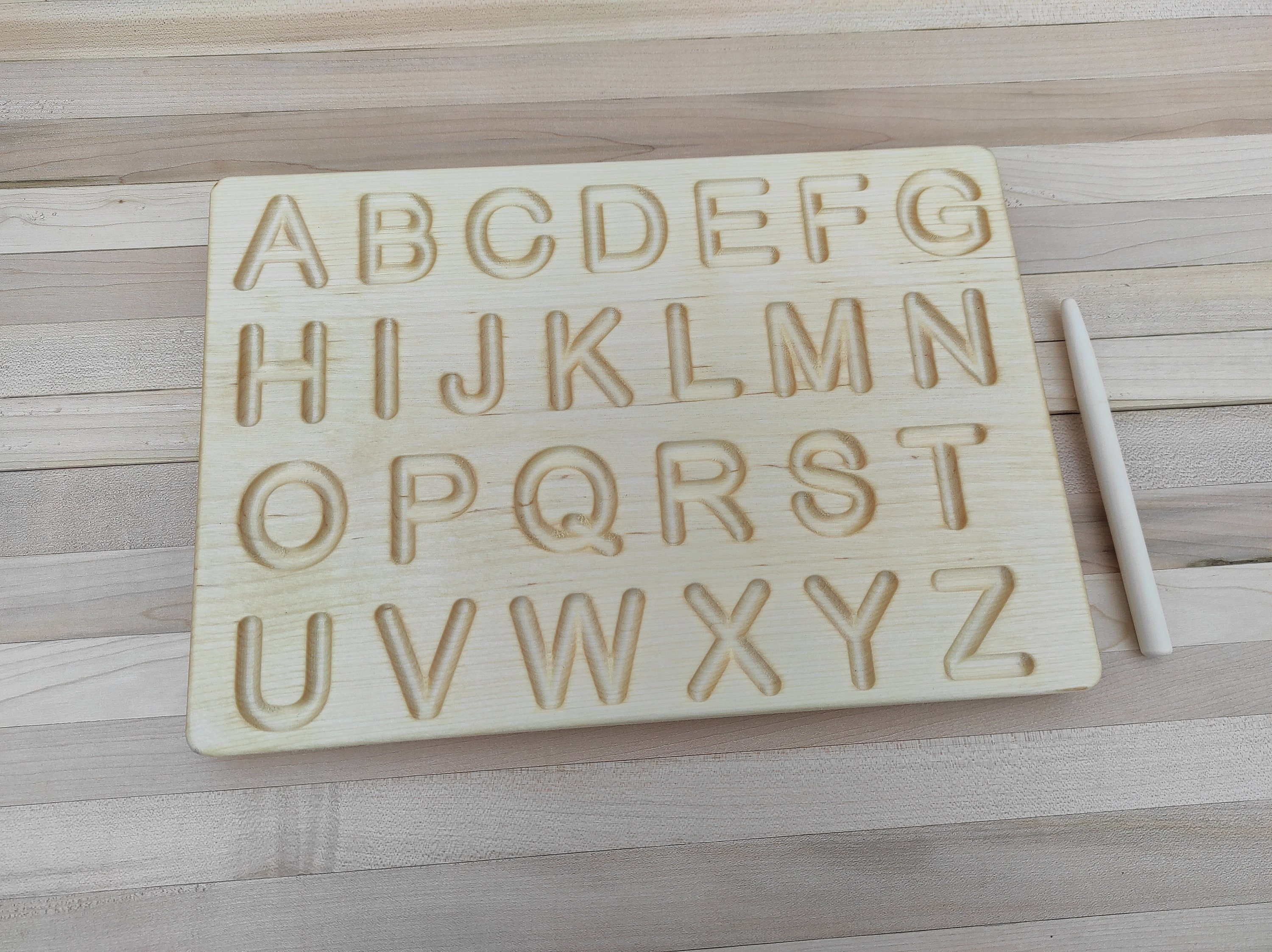 Alphabet Tracing Board Preschool Sensory Play Wooden ABC | Etsy