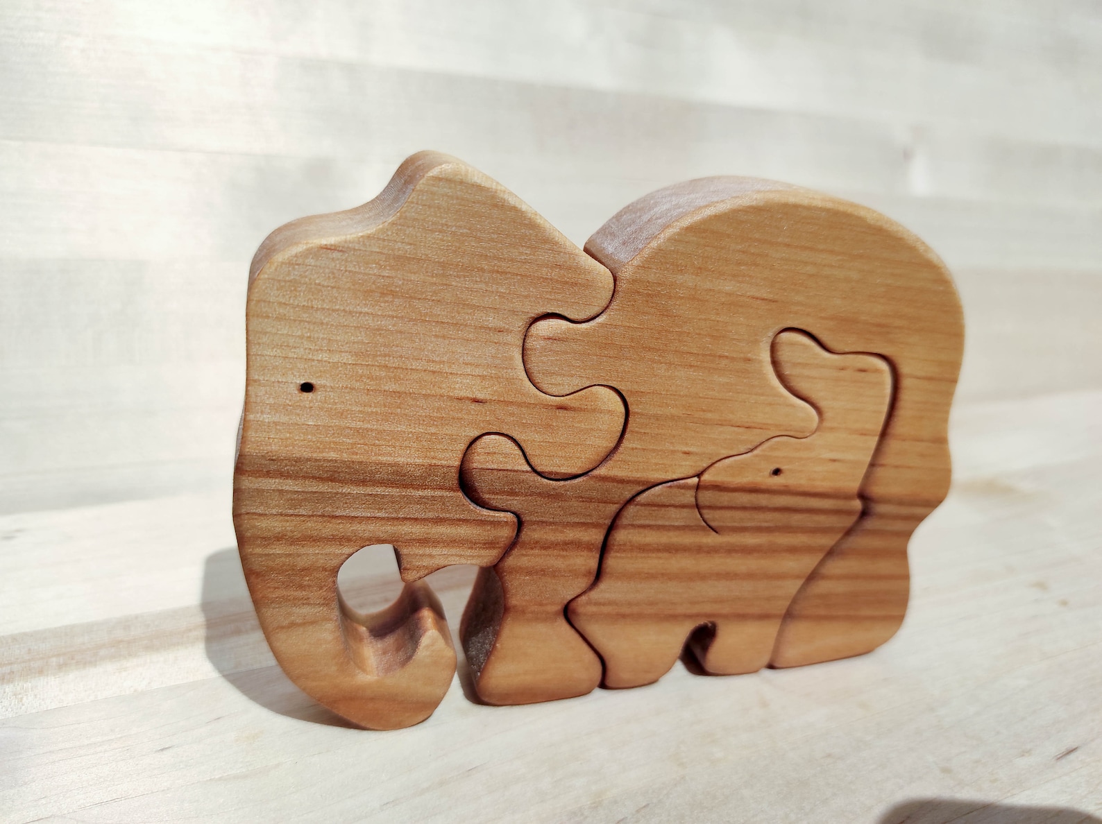 Elephant and baby elephant puzzle wooden jigsaw puzzle for | Etsy