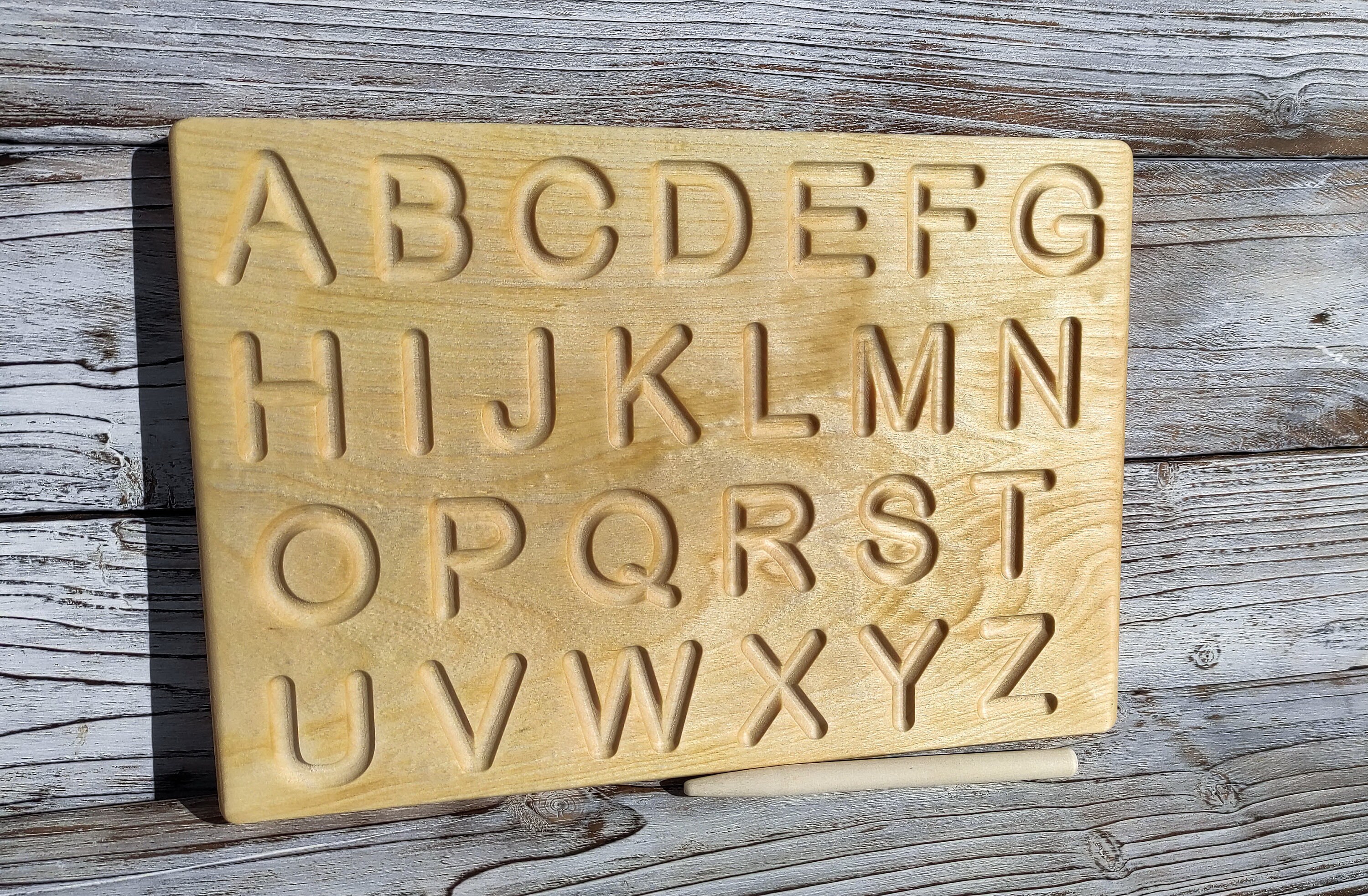 Alphabet Tracing Board Preschool Sensory Play Wooden ABC | Etsy
