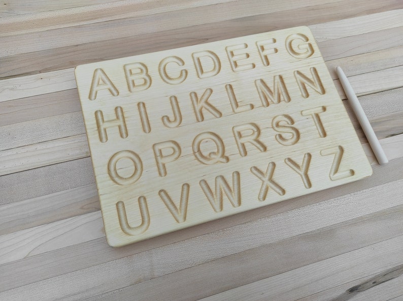 Alphabet Tracing Board Preschool Sensory Play Wooden ABC - Etsy