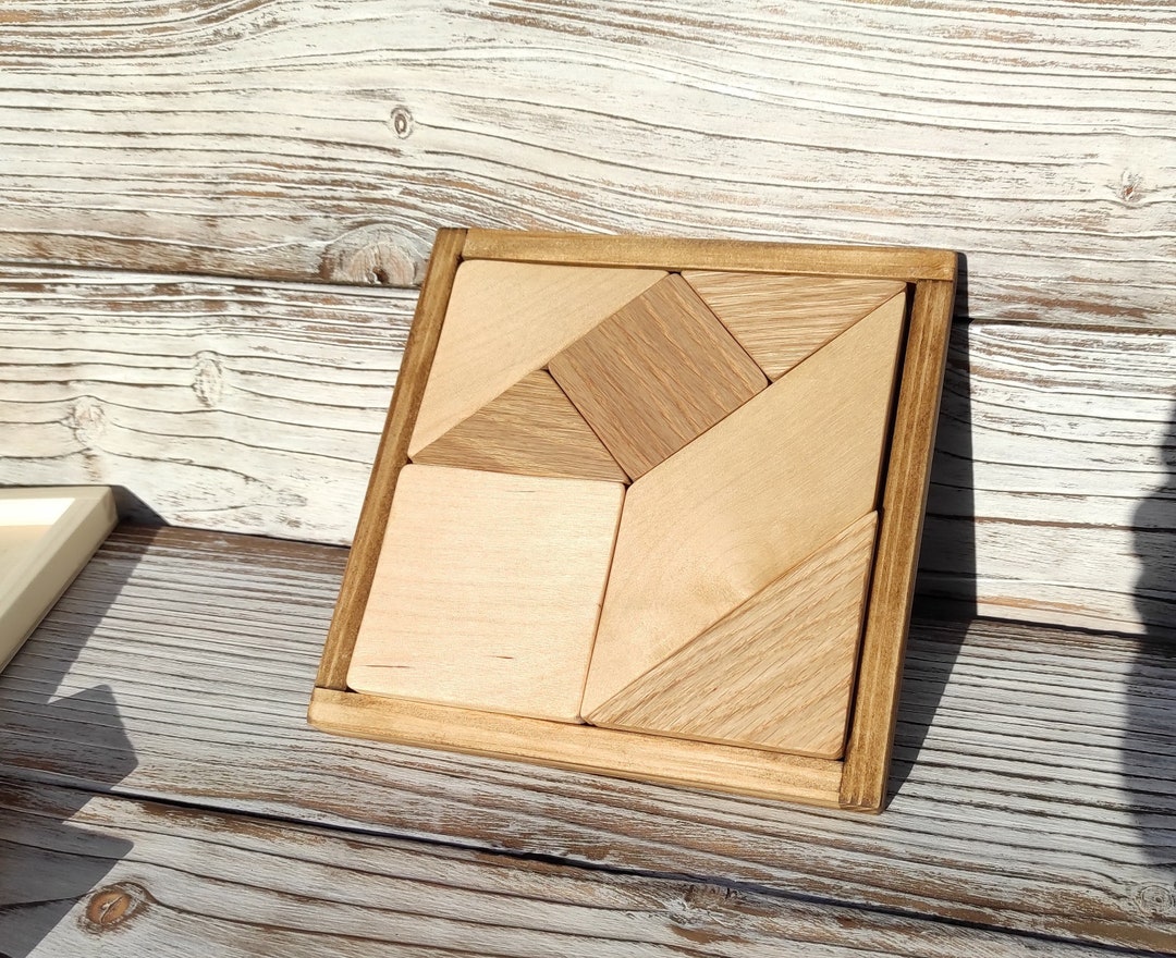 Pythagorean Square Puzzle, Wooden Pythagorean Puzzle, Pythagorean ...