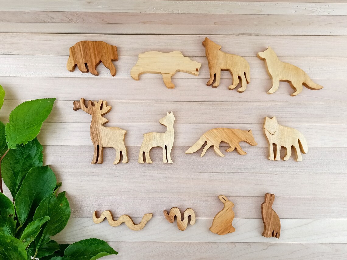 Forest Animals Figures 12pcs Woodland Creatures Figurines | Etsy