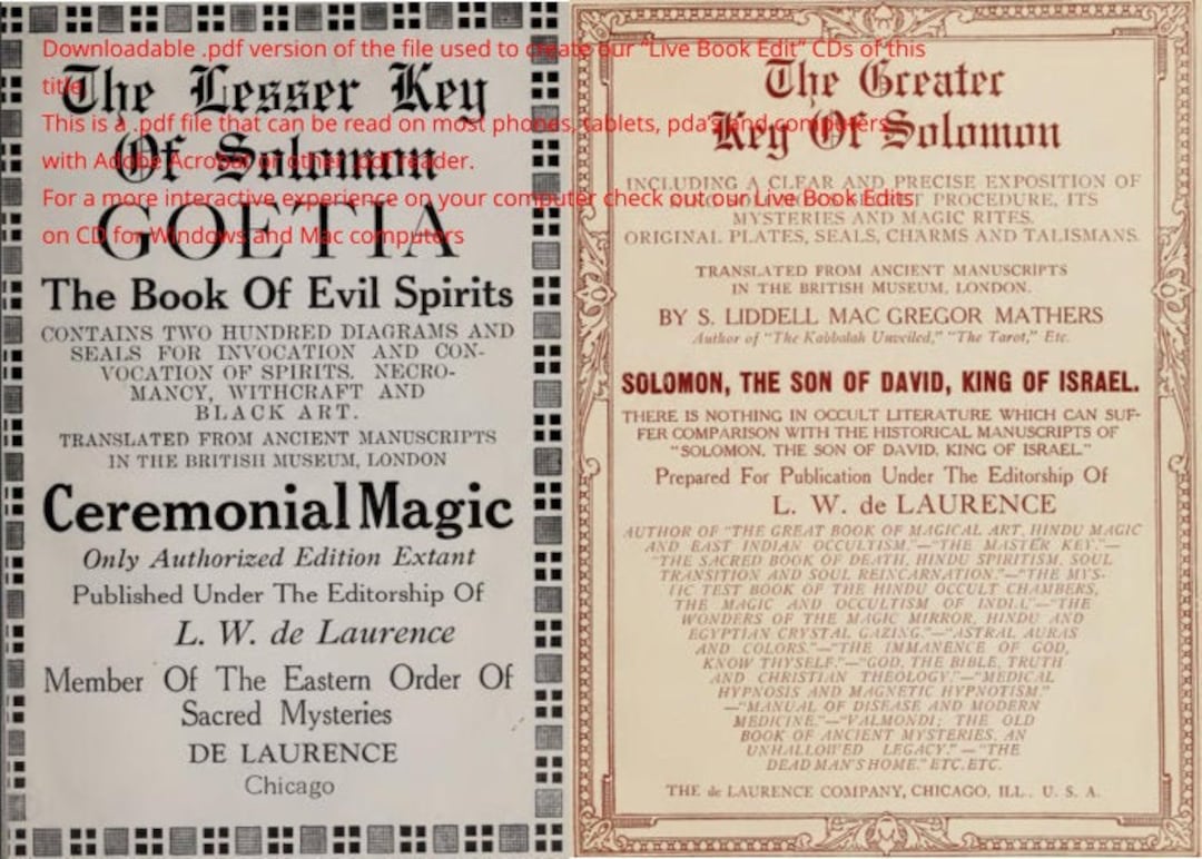 The Lesser and Greater Keys of Solomon (downloadable .pdf) - Etsy