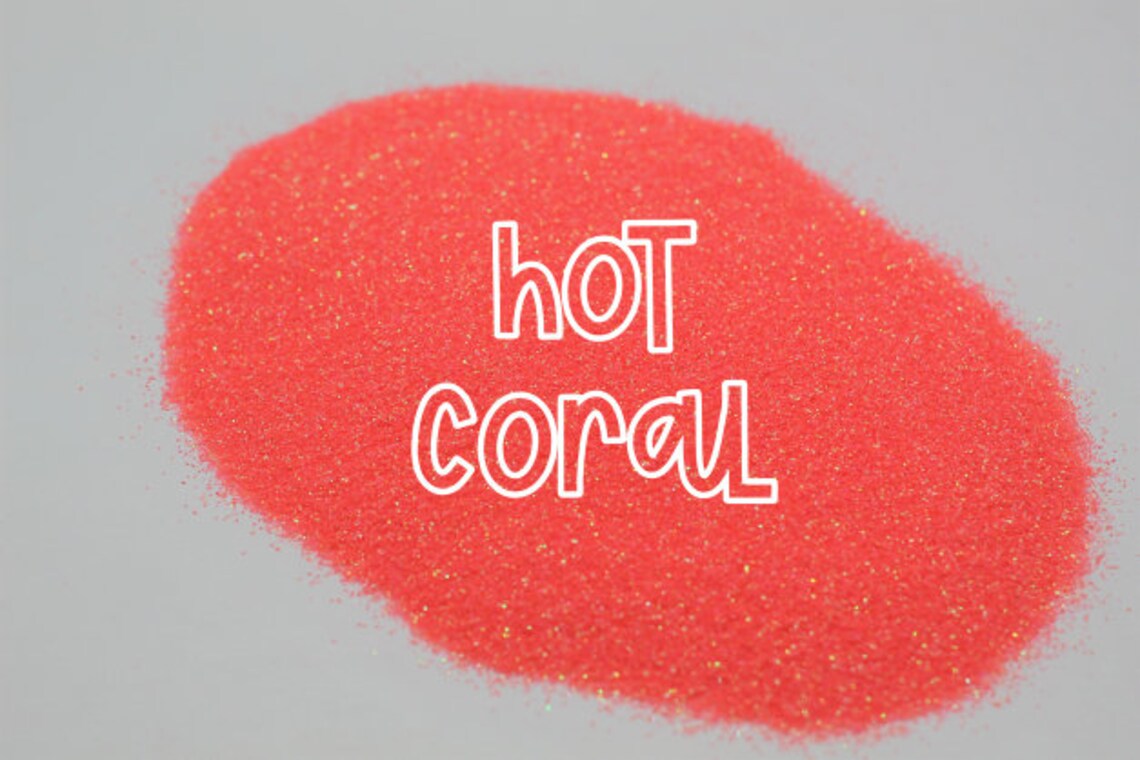 Hot Coral Ultra Fine Neon Coral Iridescent/ Polyester - Etsy