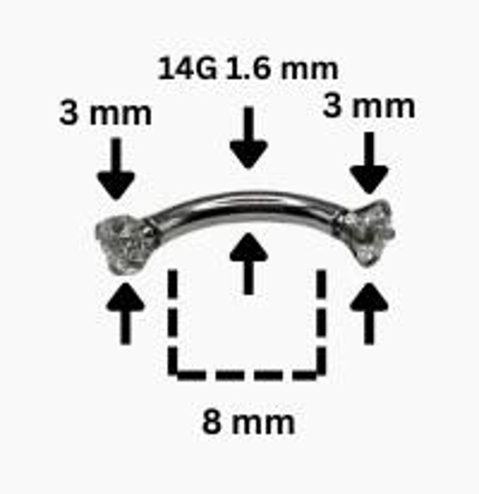 Dainty Cubic Zirconia 16G Belly Ring: Classy Minimalist Custom 16G ...