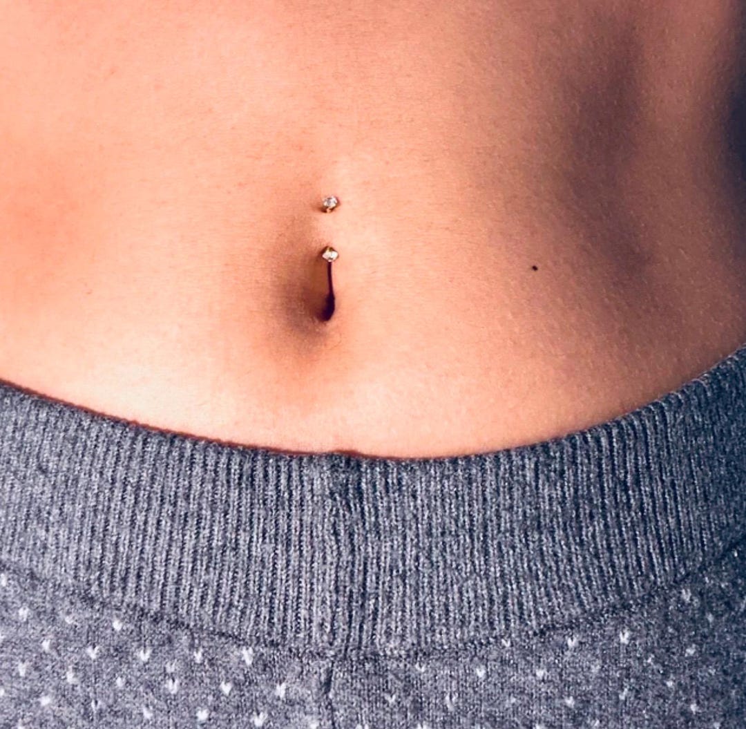 Dainty Cubic Zirconia Belly Ring: Classy Minimalist Custom Navel ...