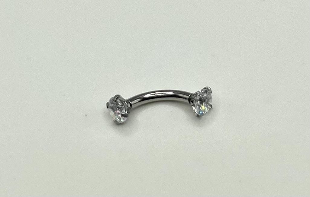 Dainty Cubic Zirconia 16G Belly Ring: Classy Minimalist Custom 16G ...