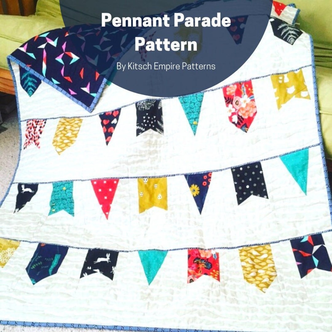 Pennant Parade FPP Quilt Pattern | Bunting Flag Paper Pieced Block ...