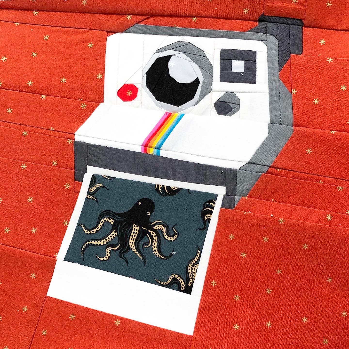 In A Snap Polaroid Camera Quilt Block Pattern | Etsy