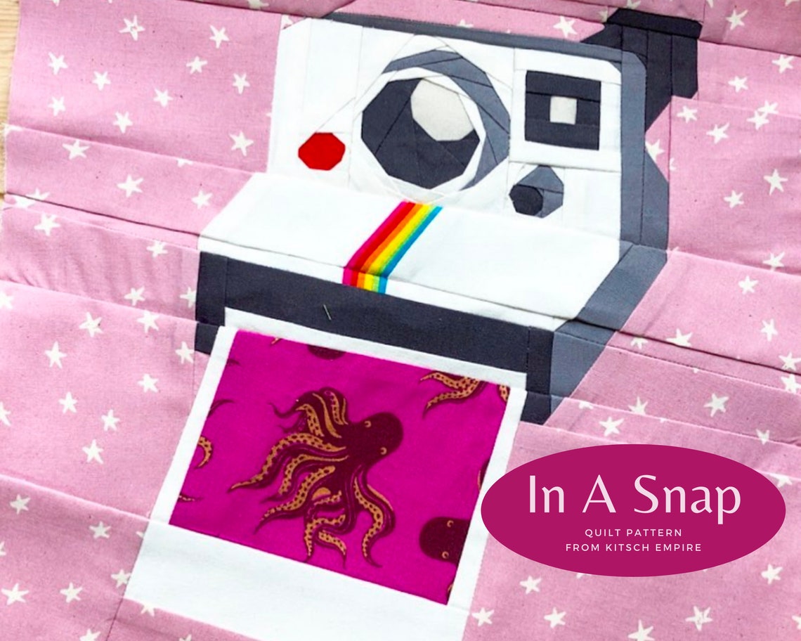 In A Snap Polaroid Camera Quilt Block Pattern | Etsy