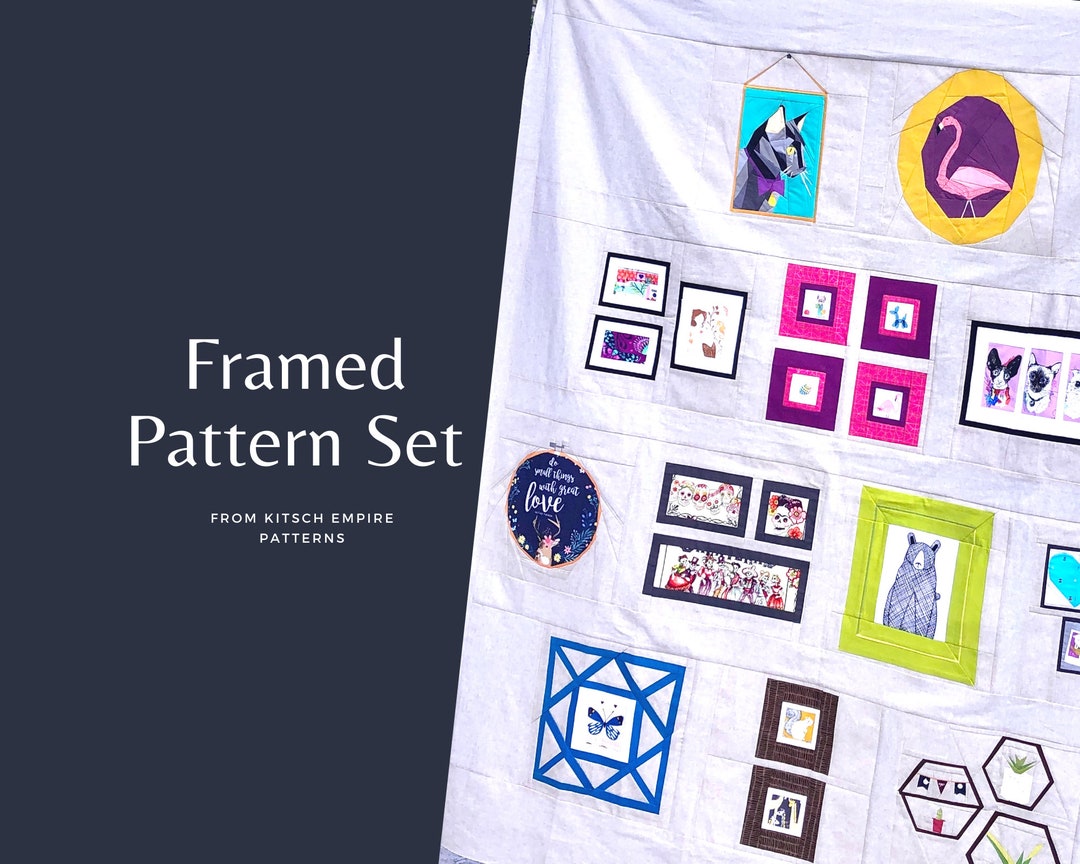 Framed Set of Paper Pieced Quilt Block Patterns - Etsy