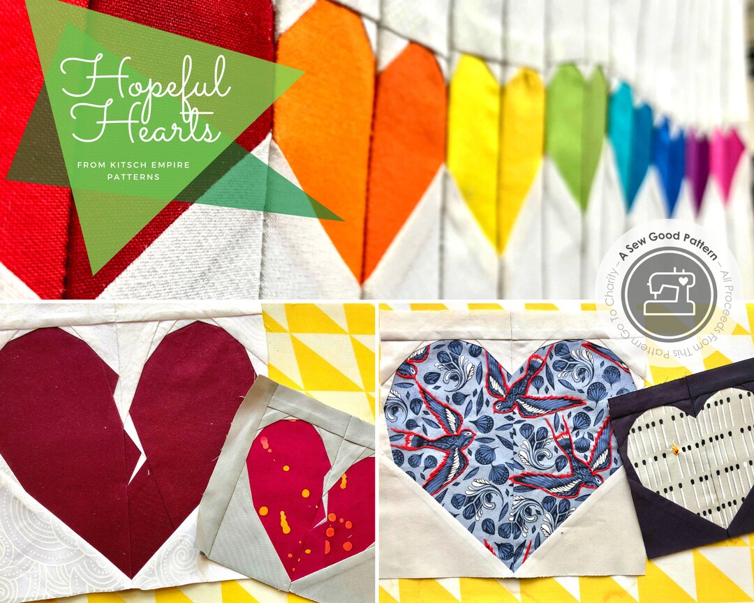 Hopeful Hearts Paper Pieced Quilt Pattern - Etsy