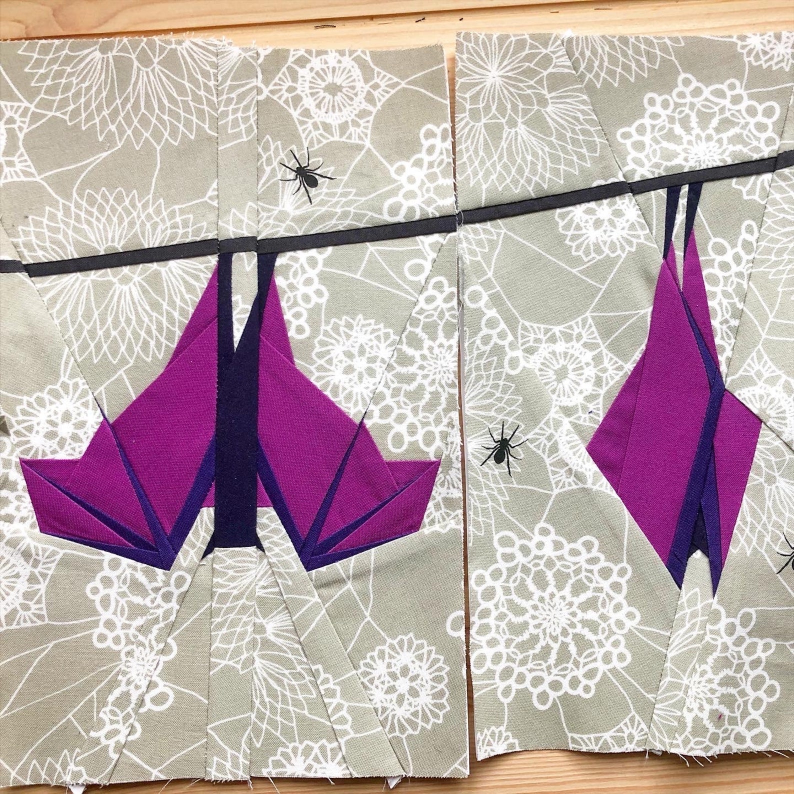 Going Batty Paper Pieced Halloween Quilt Pattern Block From the Pennant ...