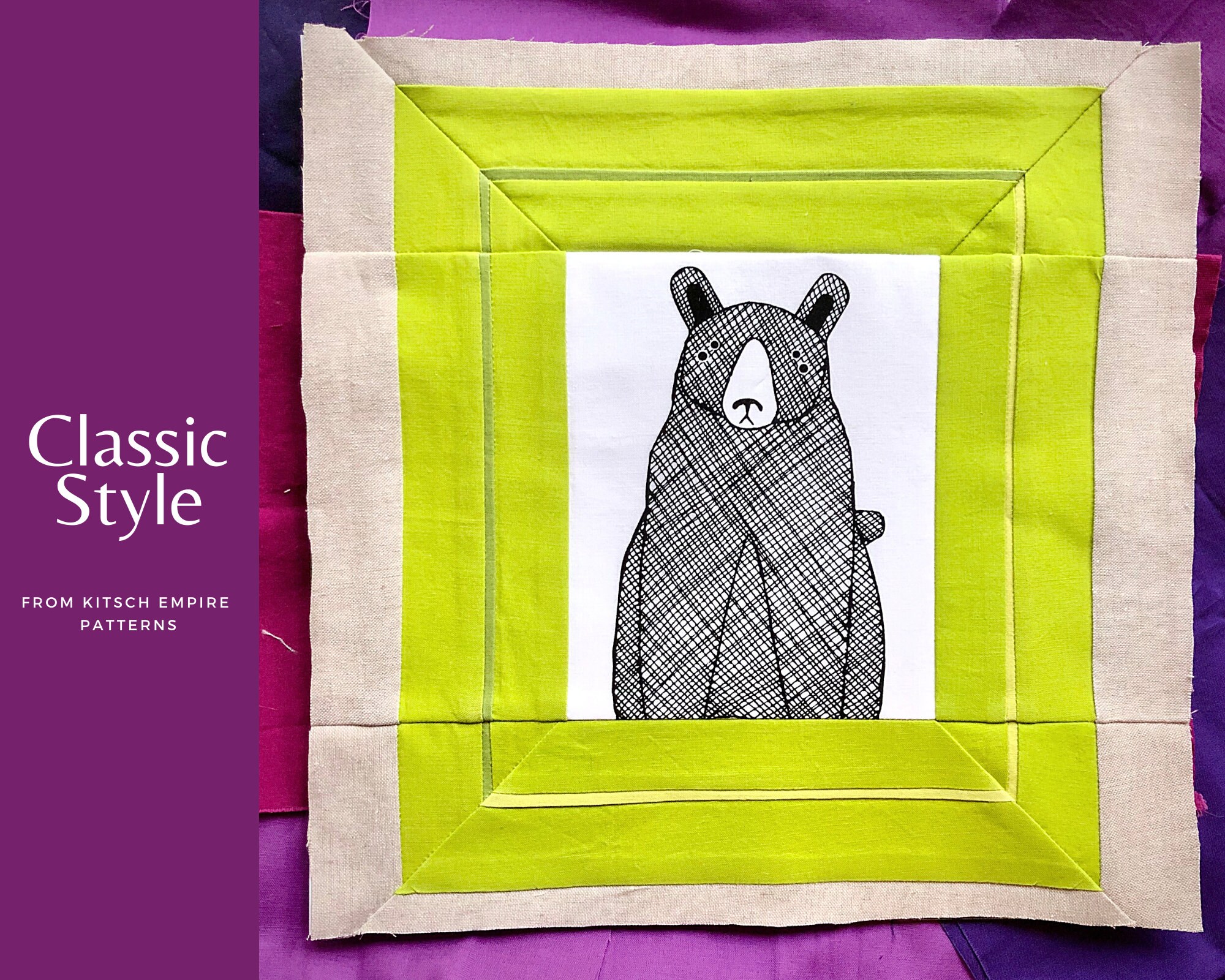 Classic Style Frame Quilt Block Pattern | Fussy Cut Paper Piecing (PDF ...
