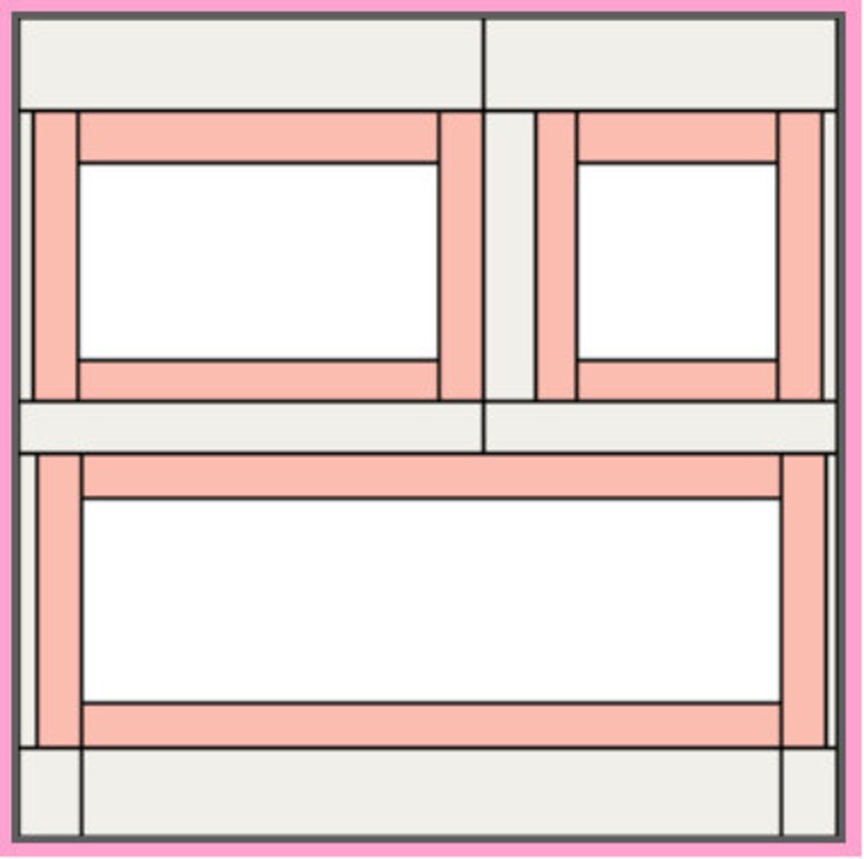 Three Piece Frame Paper Pieced Quilt Block Pattern | Etsy