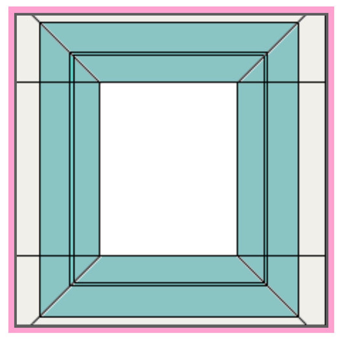Classic Style Frame Quilt Block Pattern | Fussy Cut Paper Piecing (PDF ...