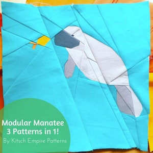 Modular Manatee Paperpieced Quilt Block Pattern - Etsy